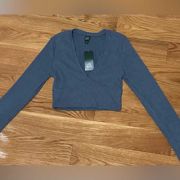 wild fable | Tops | Dark Blue Ribbed Top | Poshmark